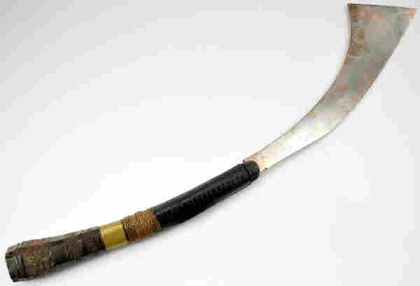 Rare 19th C. Large Philippine PANABAS Sword with Fine Carved & Snake ...