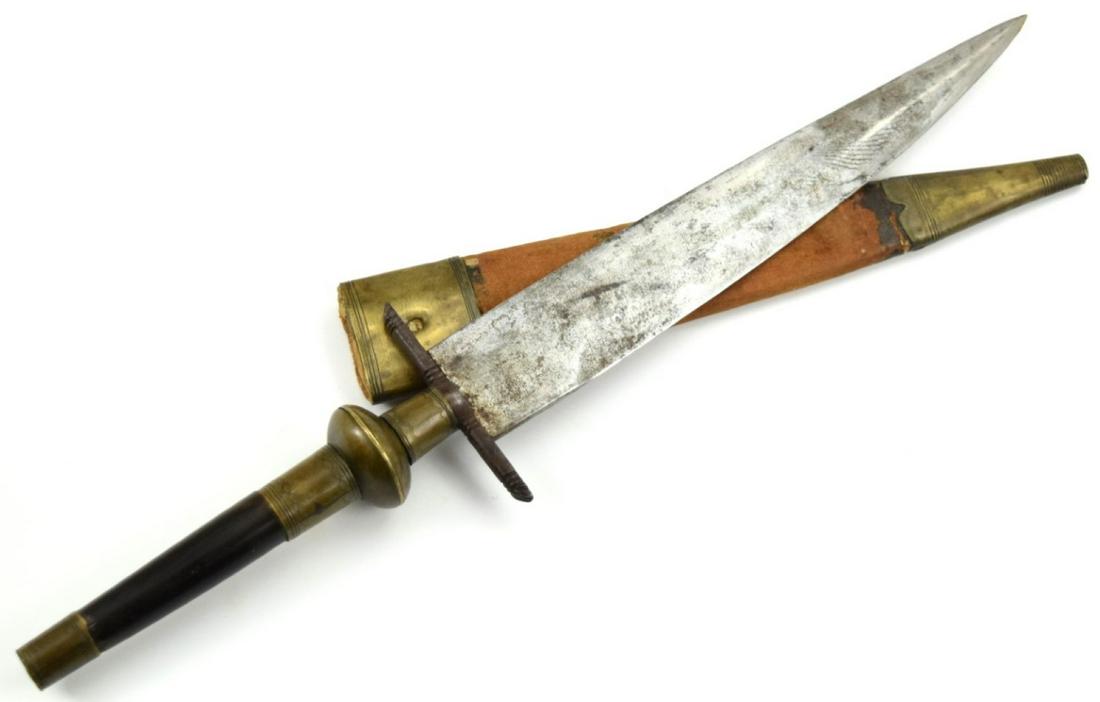 Long 18th Century Continental Plug Bayonet With Scabbard Auction