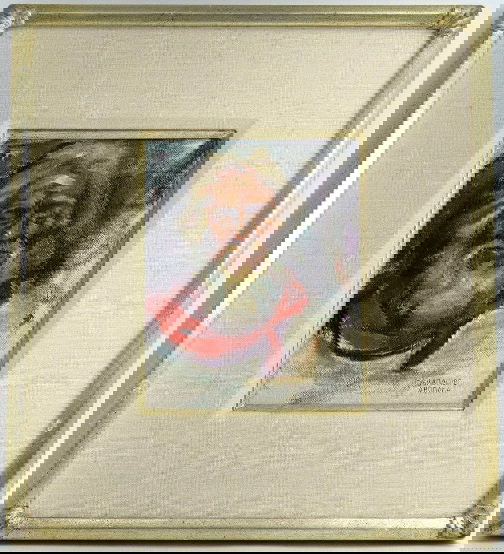 American Guadalupe Apodaca Oil Painting Of An Old Man Auction