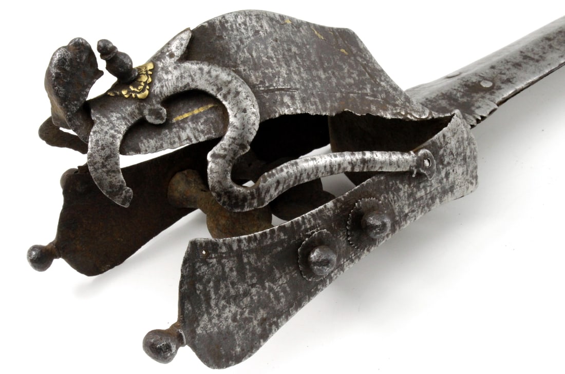 Rare 17th C. Mughal Indian Pata Sword With Original Elaborate Hooded ...