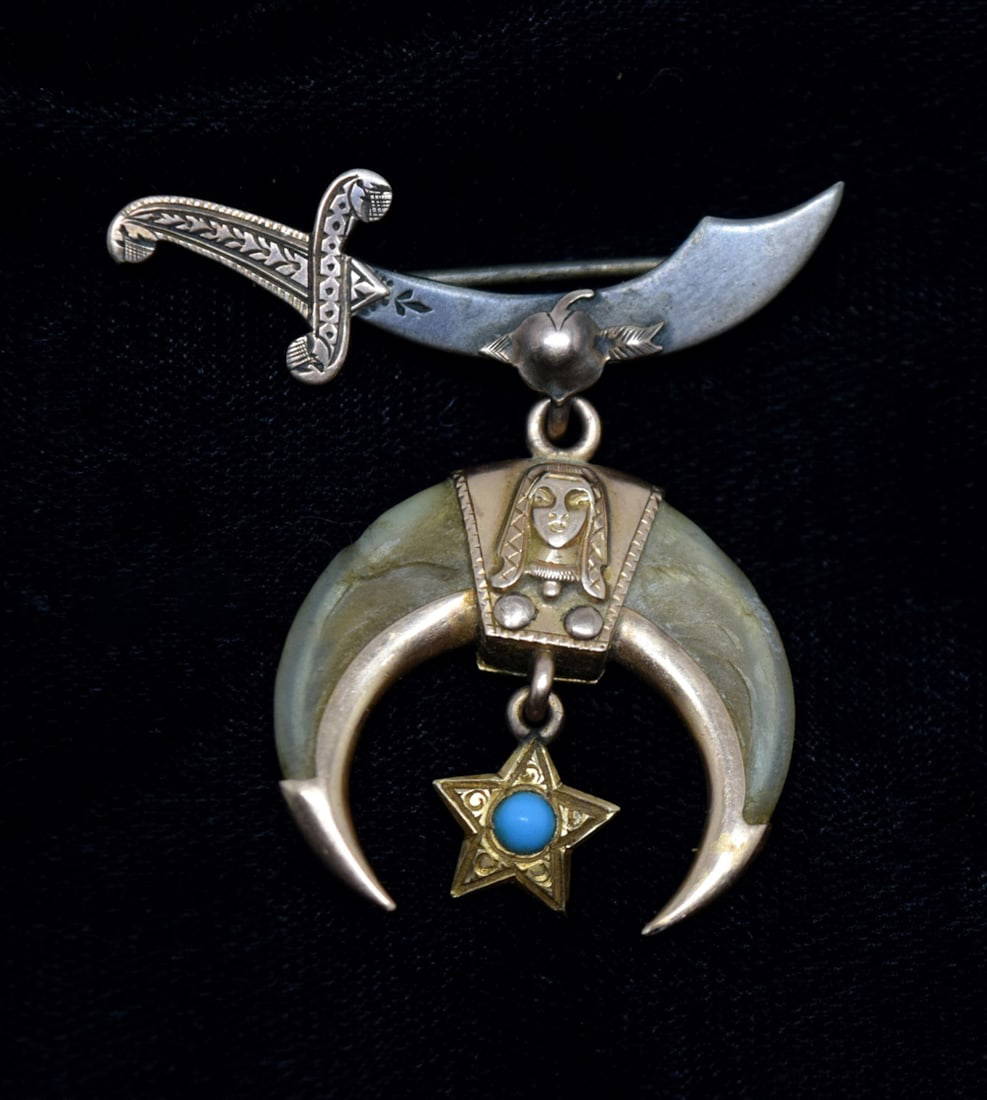 Antique Masonic Egyptian Tiger Claw Pharoah Star Gold 10k Pin Auction