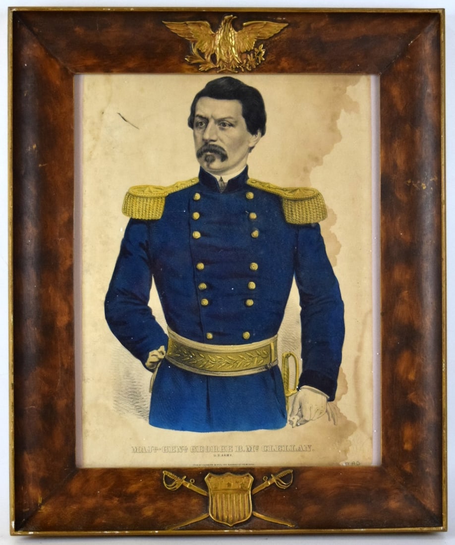 George Mcclellan Campaign Print By Currier And Ives Hand-colored ...
