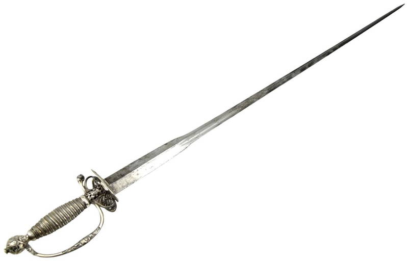 18th C. French Or English Officer's Rapier Sword With Chiseled ...