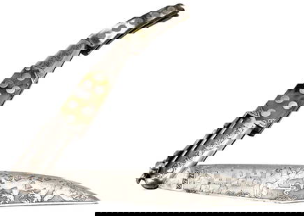 Antique Spanish Spain Artilleria Toledo Engraved Knife