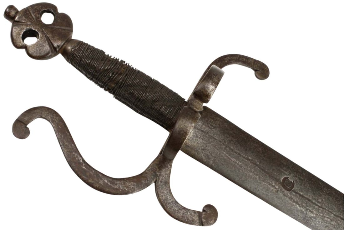 Impressive Large Italian Venetian Broad Sword Rapier With Wide Double ...