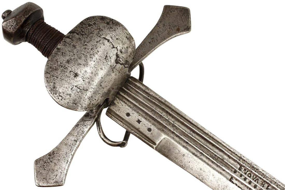 Rare And Fine 15th-16th C. Italian Falchion Sword With Massive Broad ...