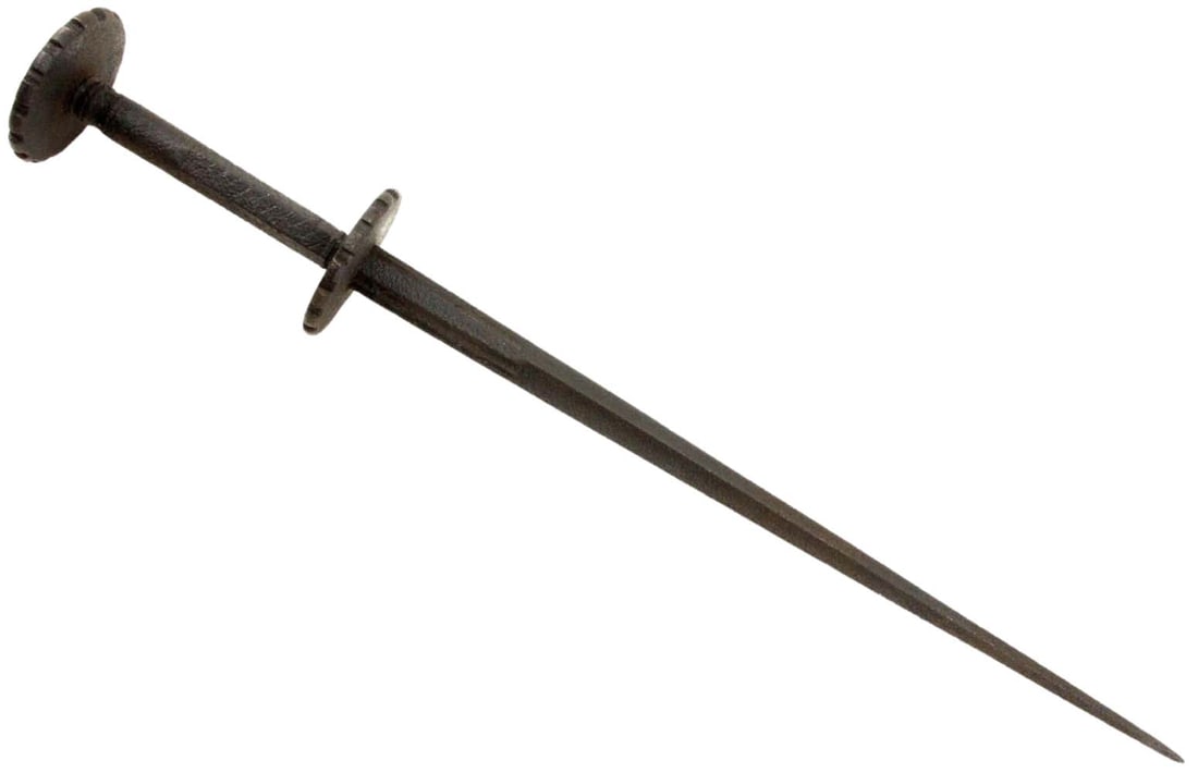 Rare 14th-15th C. German Or English Rondel Dagger With Stiff Armor ...