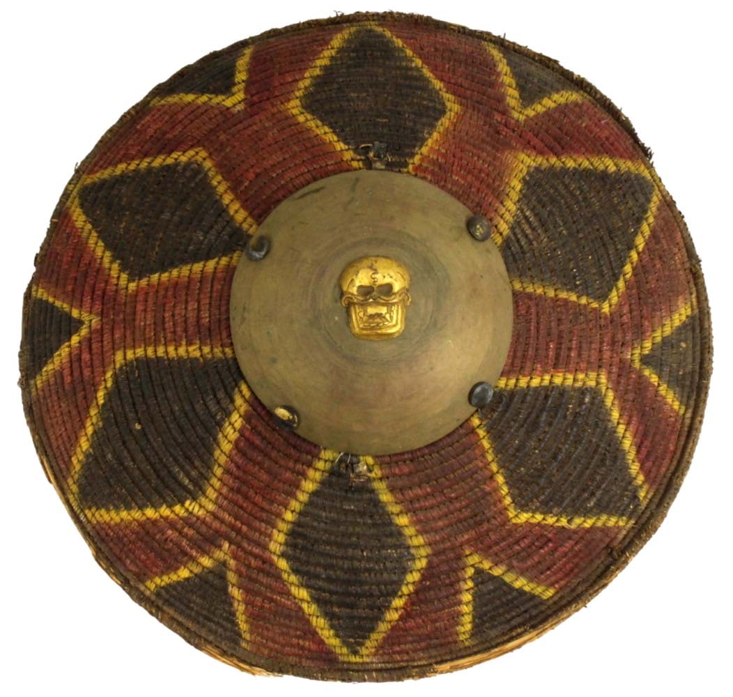 Rare Early Asian Tibetan Phub Braided Cane Domed Shield, With Lovely ...