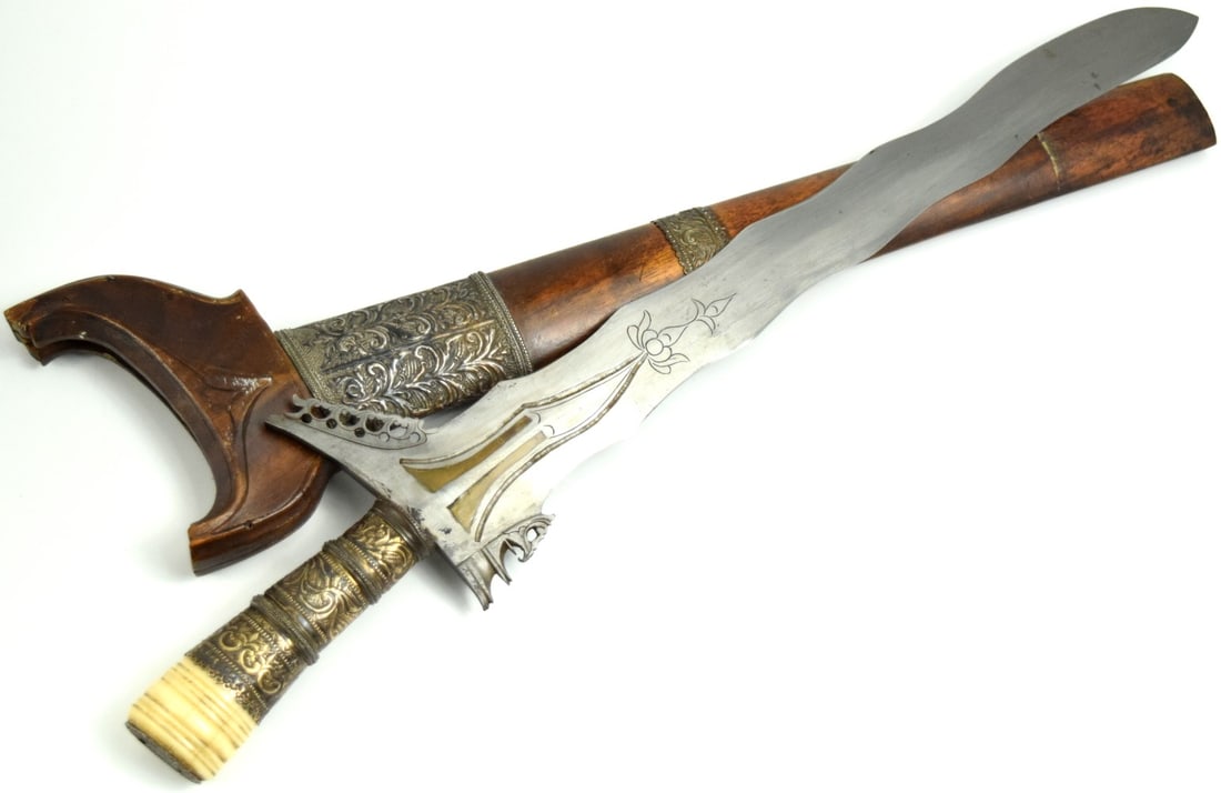 Nice Antique Ww Ii Era Or Earlier Asian Philippine Moro Kris Sword With ...