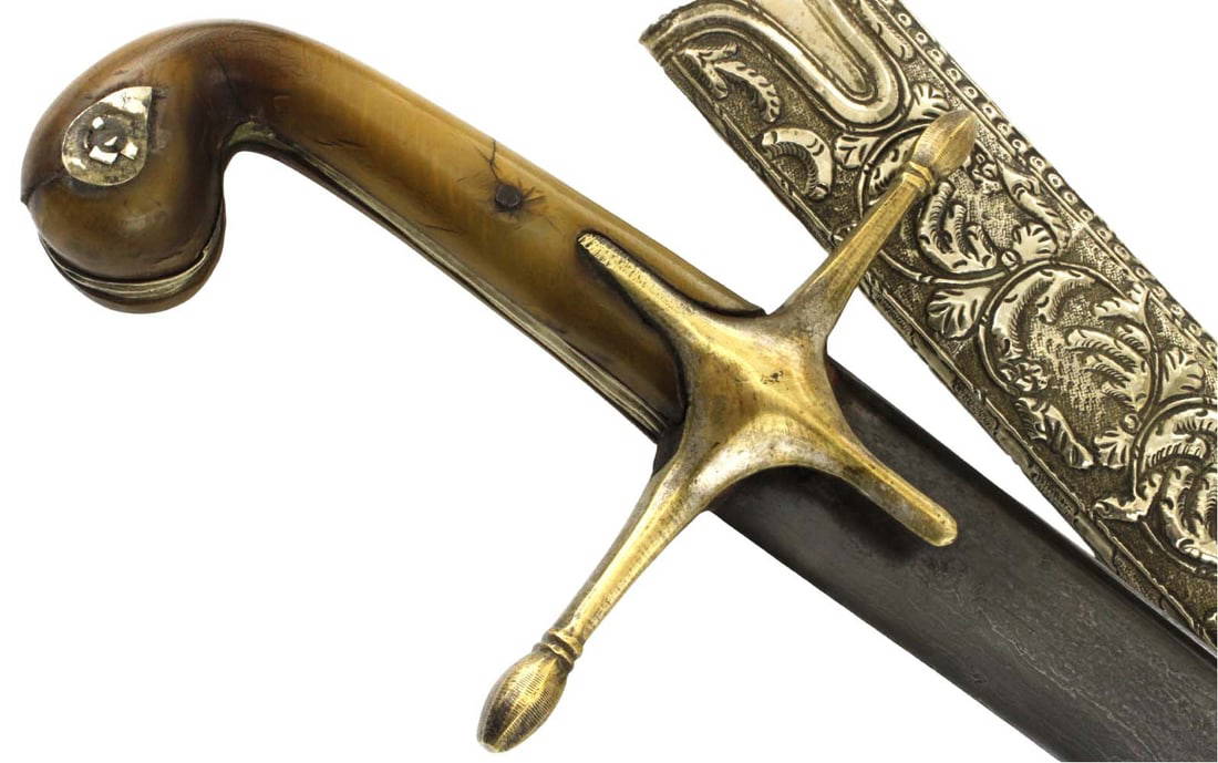 Very Good 18th-19th C. Ottoman Turkish Pala Kilij Sword With Fine ...