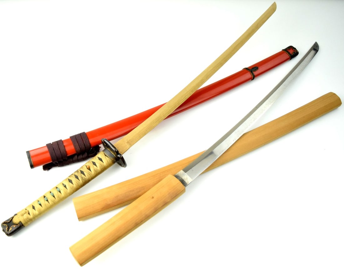 Very Nice Japanese Showa Period Wakizashi Sword ~ Signed Kanemitsu With ...