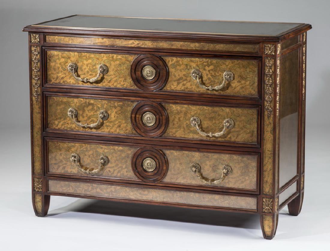Eglomise three drawer chest by Theodore Alexander