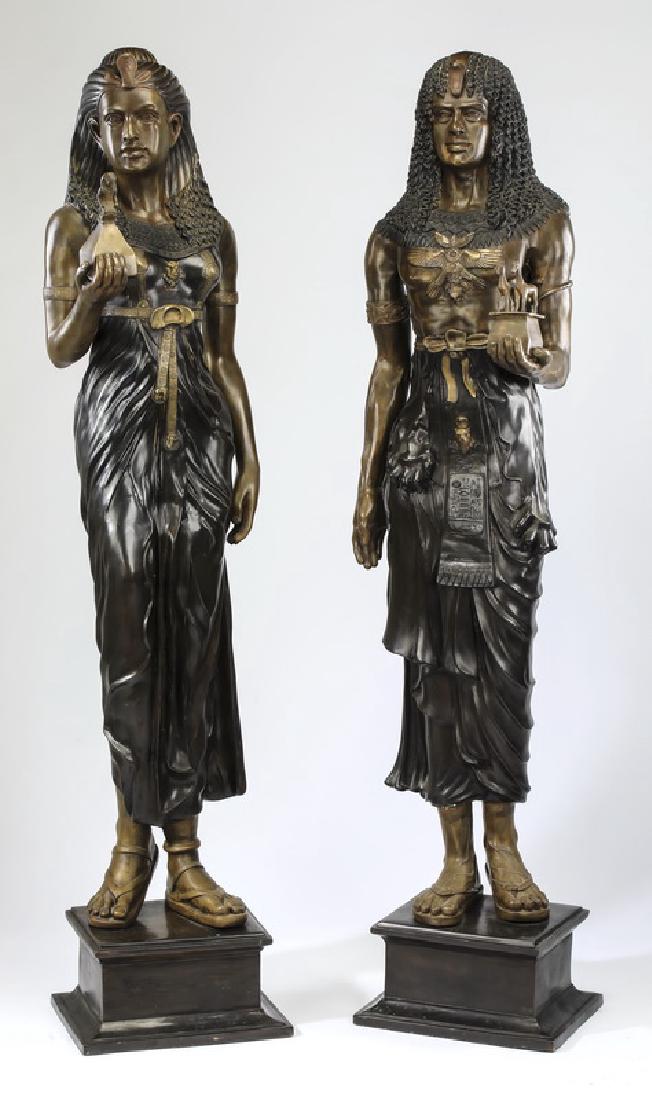 Life Size Bronzes King Menthuophis & Queen Nitocris