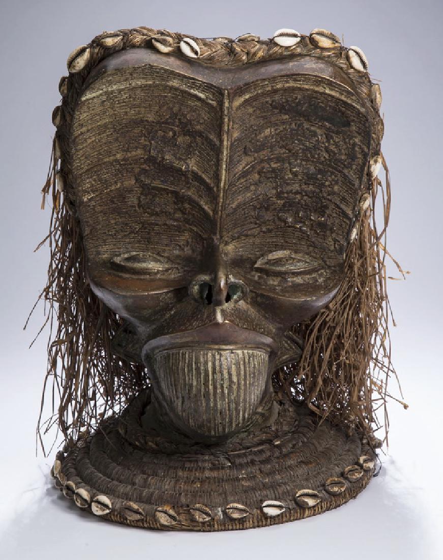 West African Batcham style bronze mask sculpture