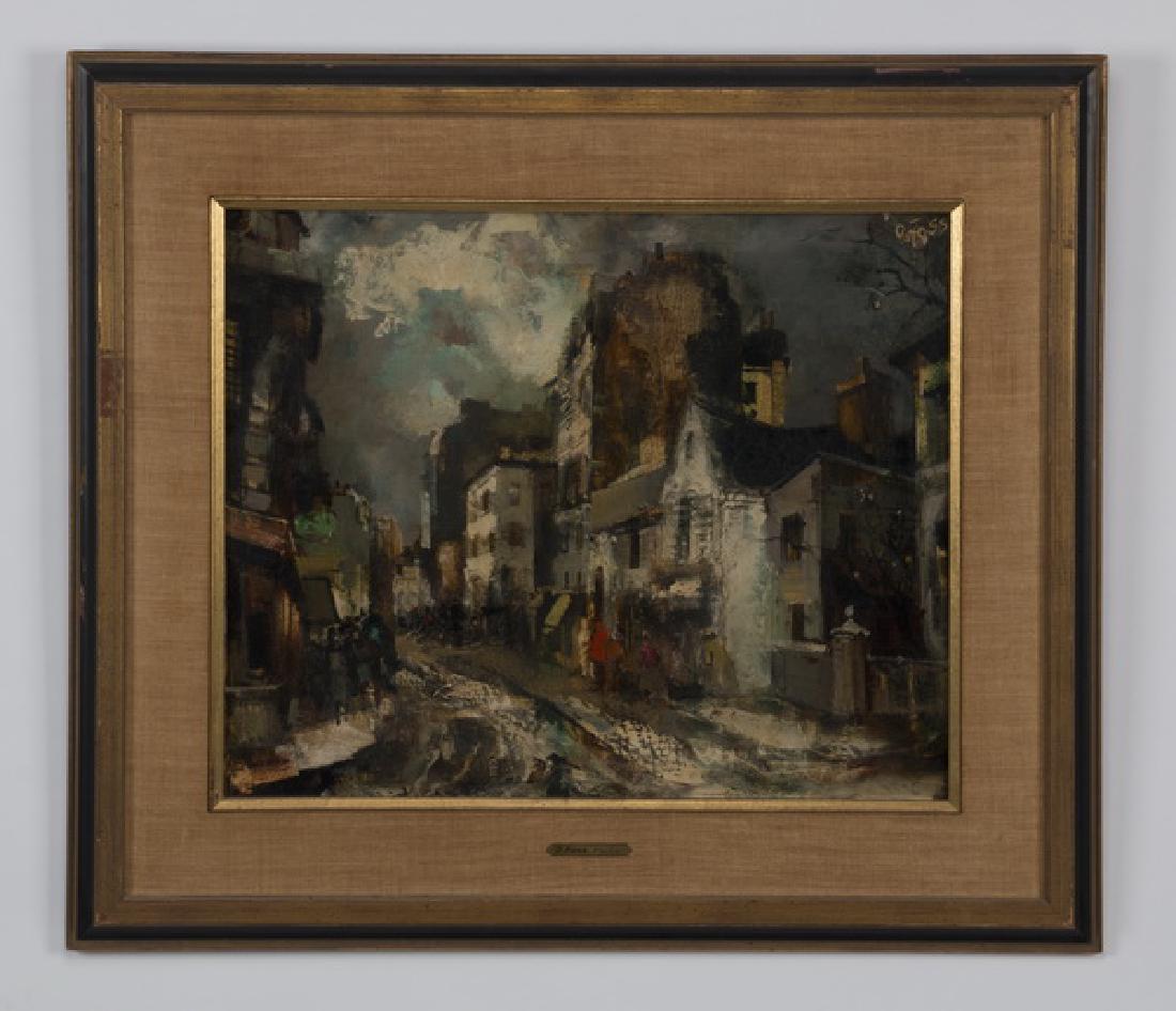 Oliver Foss O/c of Parisian street scene, signed