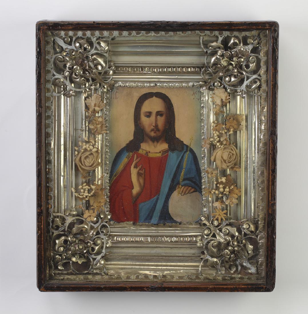 Greek Orthodox icon of Christ with orb and scepter