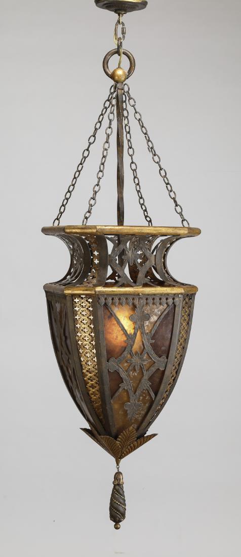 Renaissance inspired ceiling lantern w/ mica shades