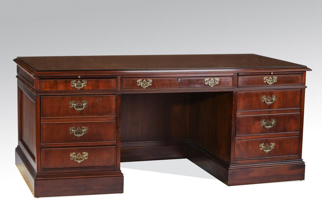 Charles R. Sligh Georgian Style Executive Desk 72"w