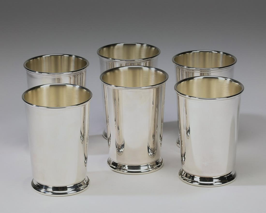 (6) Reed & Barton Silver Plate Mint Julep Cups, 4.5"h