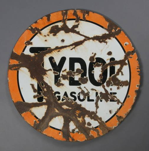 Rare Tydol Gasoline Porcelain Sign, 42"