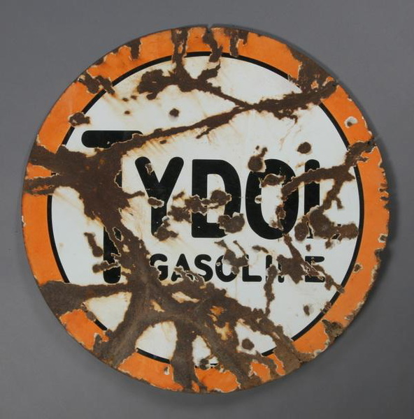 Rare Tydol Gasoline Porcelain Sign, 42"
