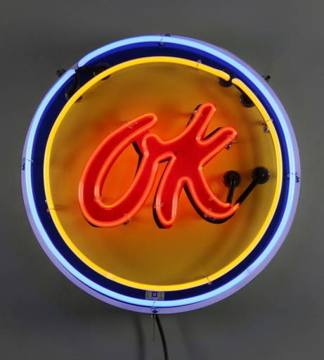 Neon "ok" General Motors Dealership Sign