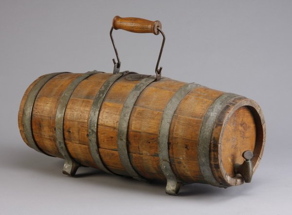 Rare Civil War oak water barrel