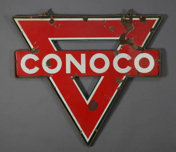 Large Vintage Conoco Porcelain Sign