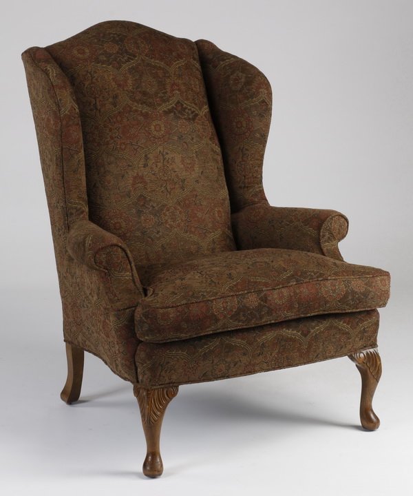Contemporary upholstered wingback chair