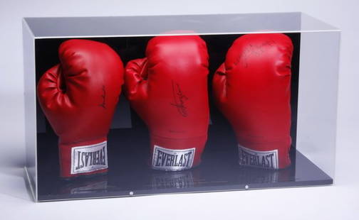 Muhammad Ali And Joe Frazier Signed Boxing Gloves