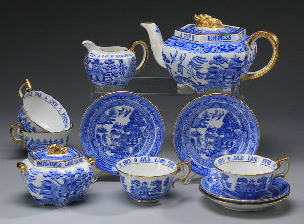 11 Piece Copeland Spode Tea Set, 19th C.