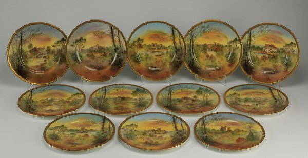 (12) Royal Doulton 'castles' Plates, Signed