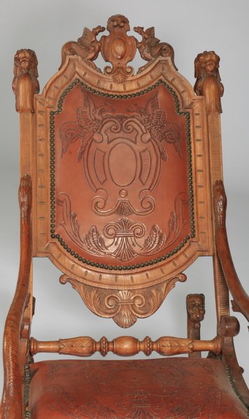 19th c. carved Venetian fantasy rocking chair