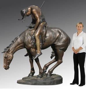 Fine Bronze Sculpture "end Of The Trail" After James Earle Frasier