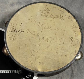 152: MARC BOLAN / T-REX / THE KRAYS signed tambourine