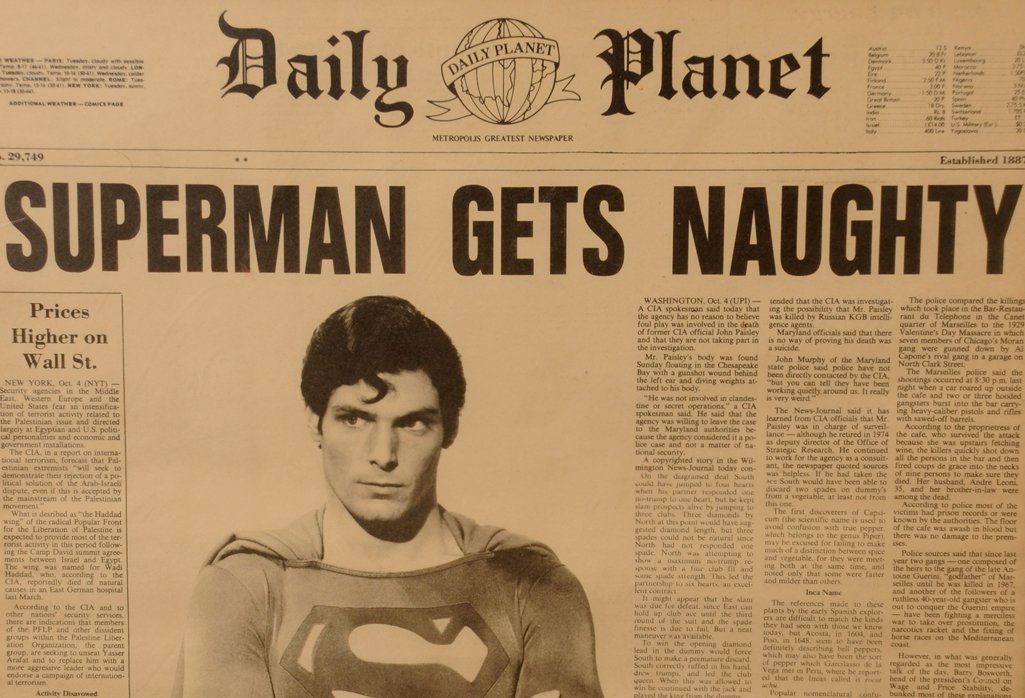 Film: Superman II Daily Planet newspaper props