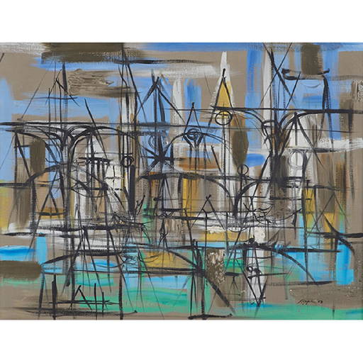 Richard Koppe, (american, 1916 1973), River, 1958, Oil