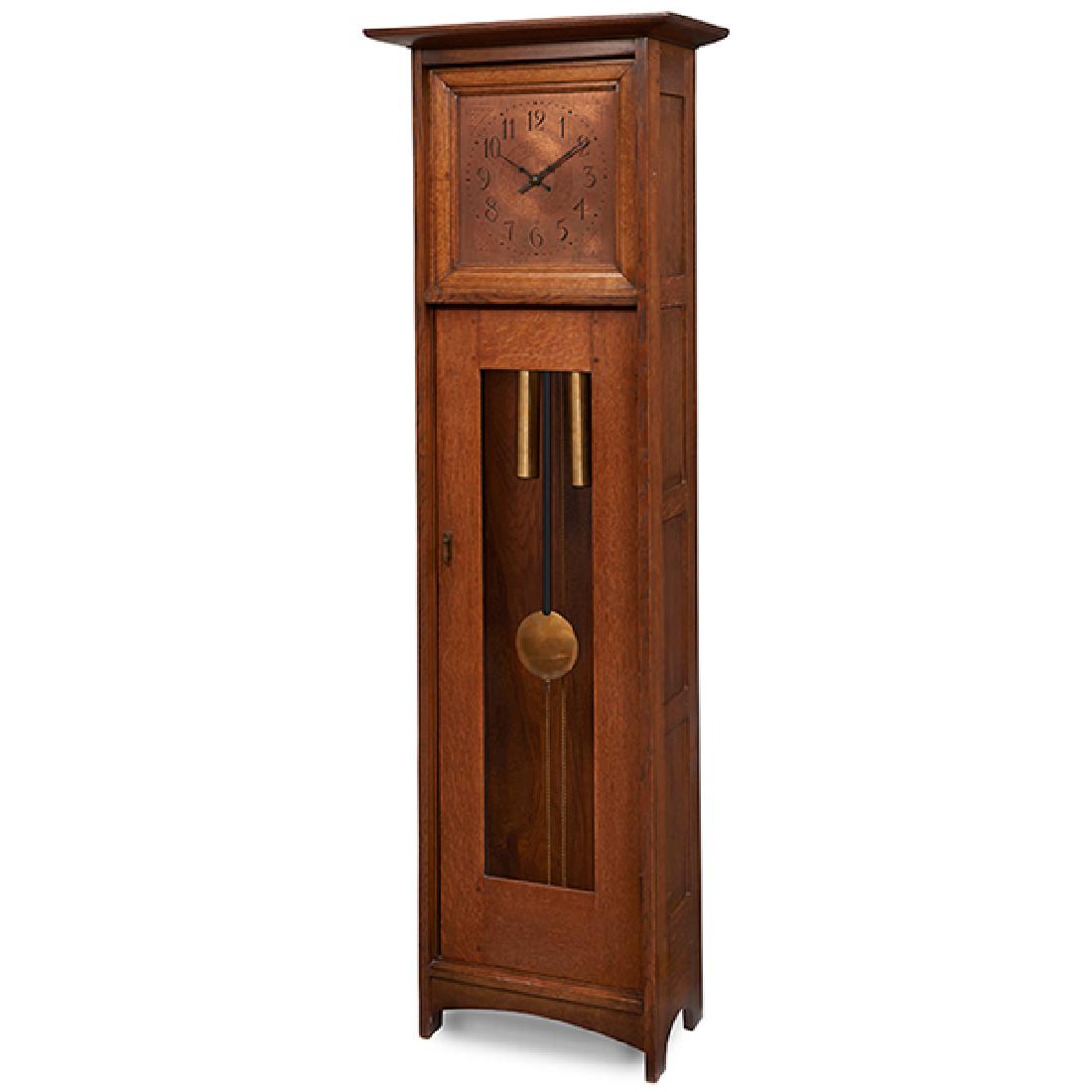 L & JG Stickley tall case clock, #86 25.5”w x 15”d x
