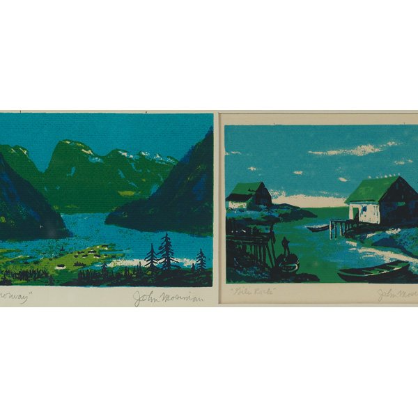377: John Mosiman woodblocks, two, "Song of Norway