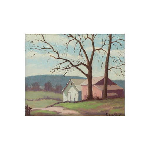 Frederick Polley, "twin Barns"; Oil