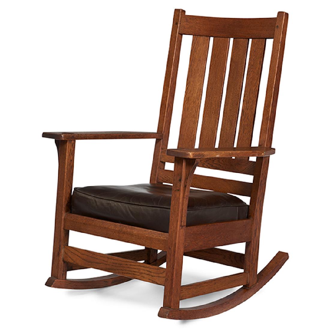 L & JG Stickley rocking chair, #837 28"w x 29"d x