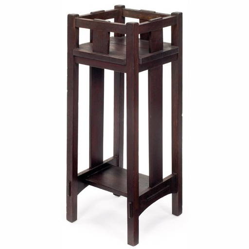 Limbert Plant Stand, Vertical Slats To Sides