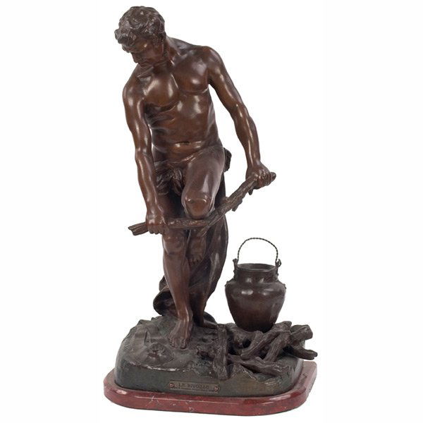 527: E. Rousseau bronze on a marble base