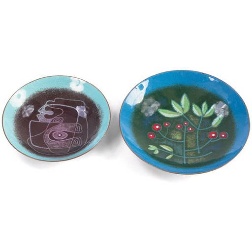 Ellamarie & Jackson Woolley Enameled Bowls, Two