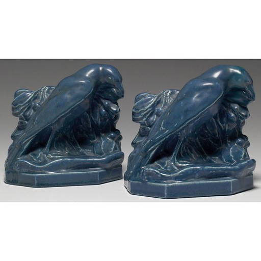 Rookwood Bookends, Pair, Rook William Mcdonald