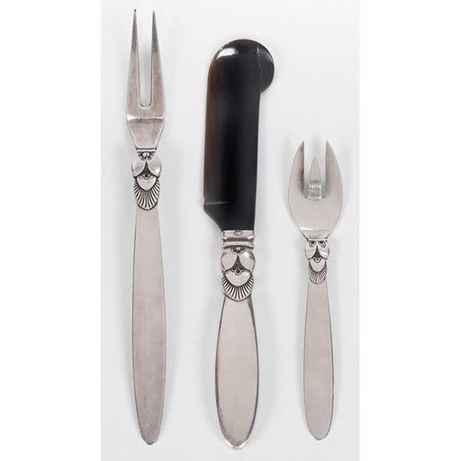 Georg Jensen Cheese Set, In Sterling Silver, Three