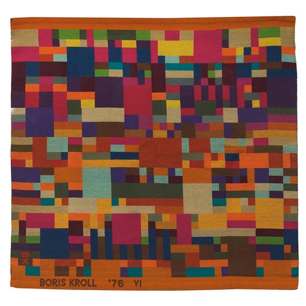 Boris Kroll Jacquard woven tapestry, "Confetti" signed