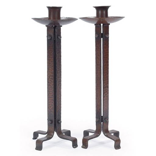 Roycroft candlesticks - Dec 07, 2013 | Treadway Toomey Auctions in IL