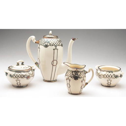 Lenox Tea Set, Teapot, Creamer, Sugars Porcelain Silver