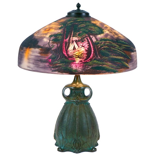 Pittsburgh Lamp, Brass and Glass Company table lamp,